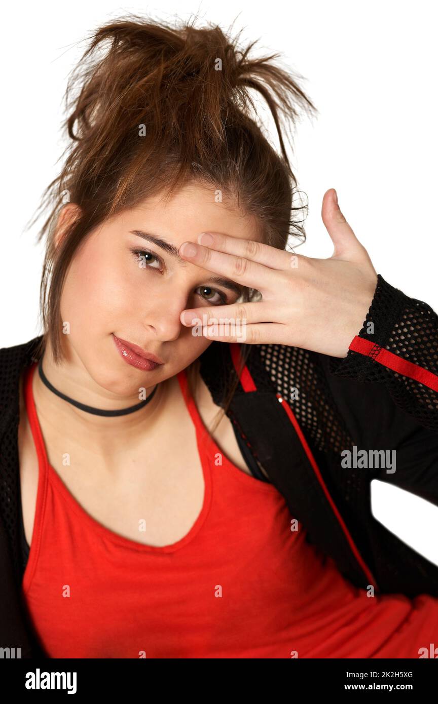 A clear view between fingers Stock Photo - Alamy