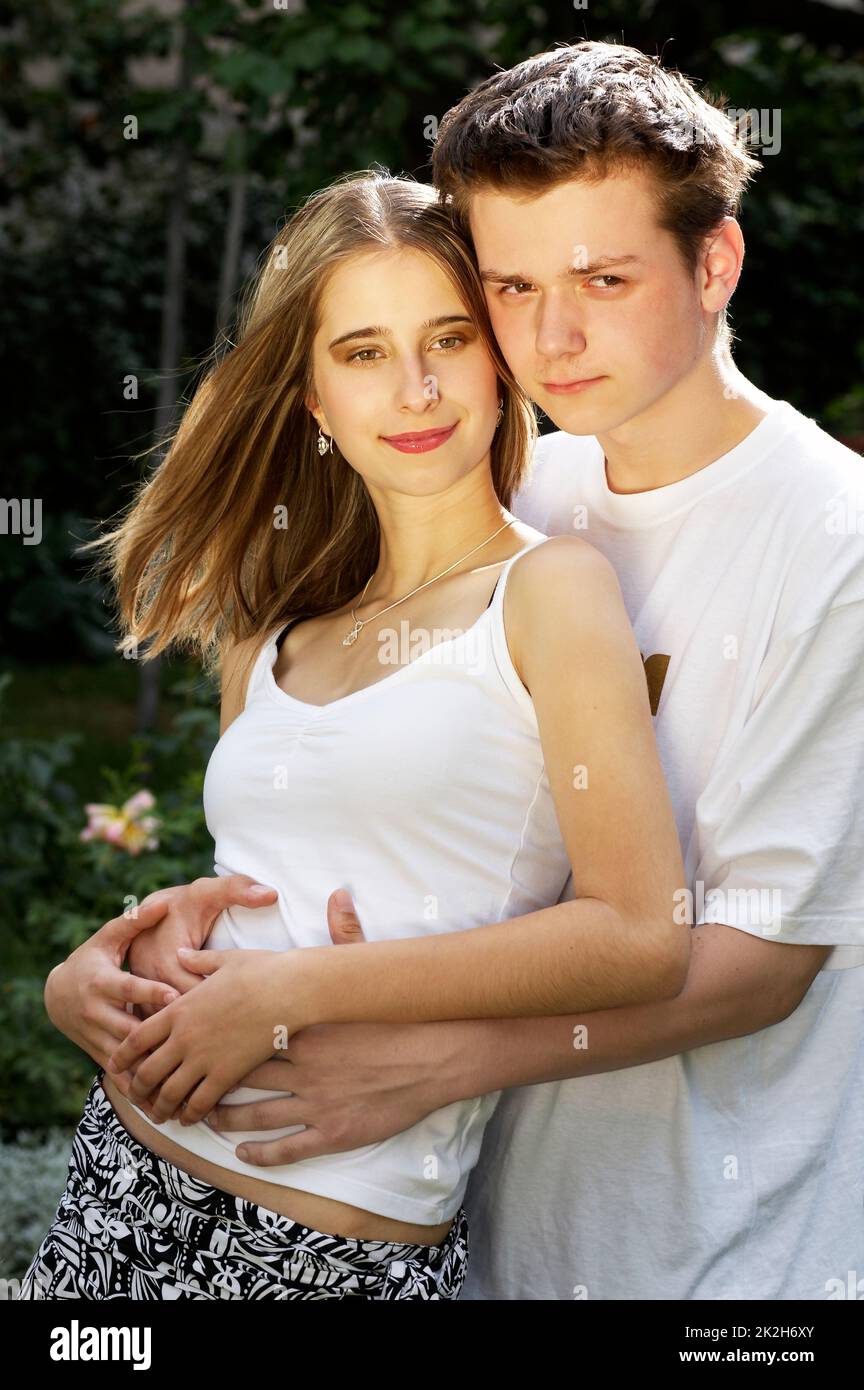 Two lovers in Garden III Stock Photo - Alamy