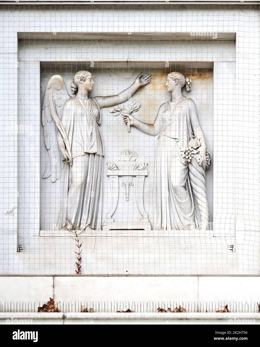 Detail of sculpture on the Marble Arch, at the junction of Park Lane ...