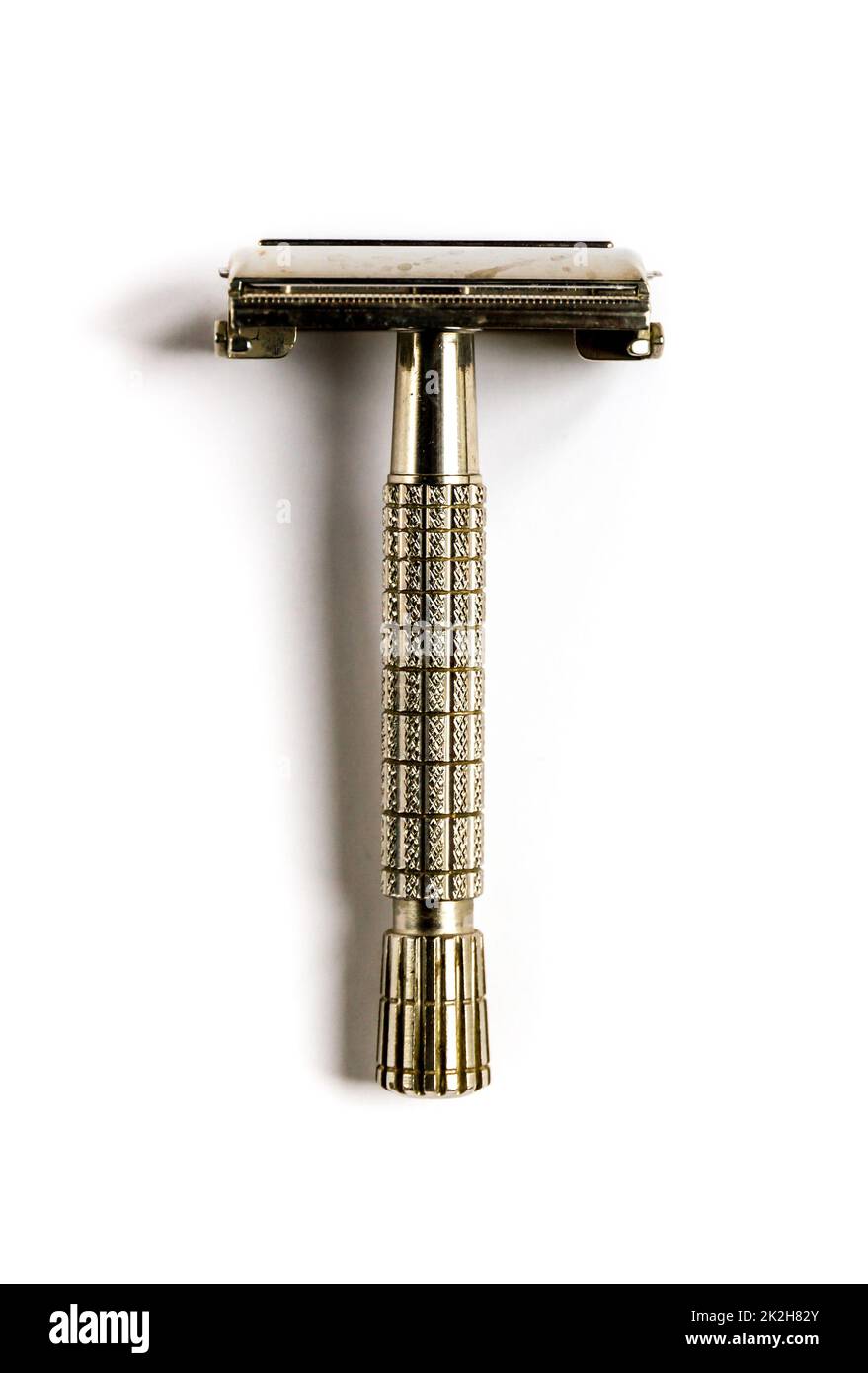 Old vintage shaver isolated on a white background Stock Photo - Alamy