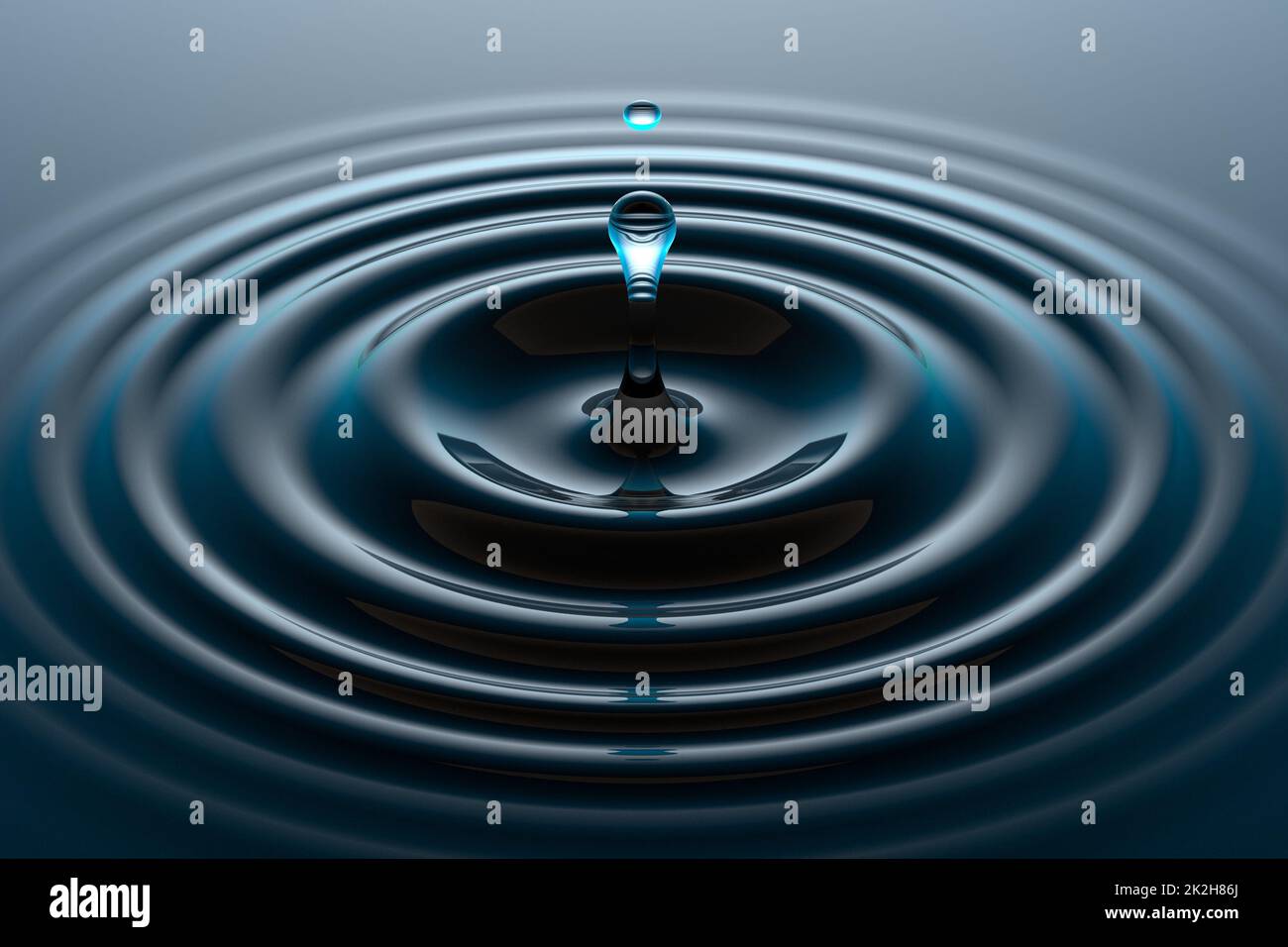 Water drop falling into water surface Stock Photo - Alamy