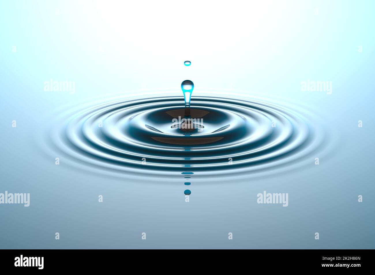 Water drop falling into water surface Stock Photo - Alamy