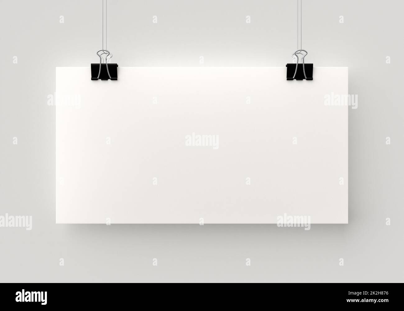 blank poster hanging by a thread Stock Photo - Alamy