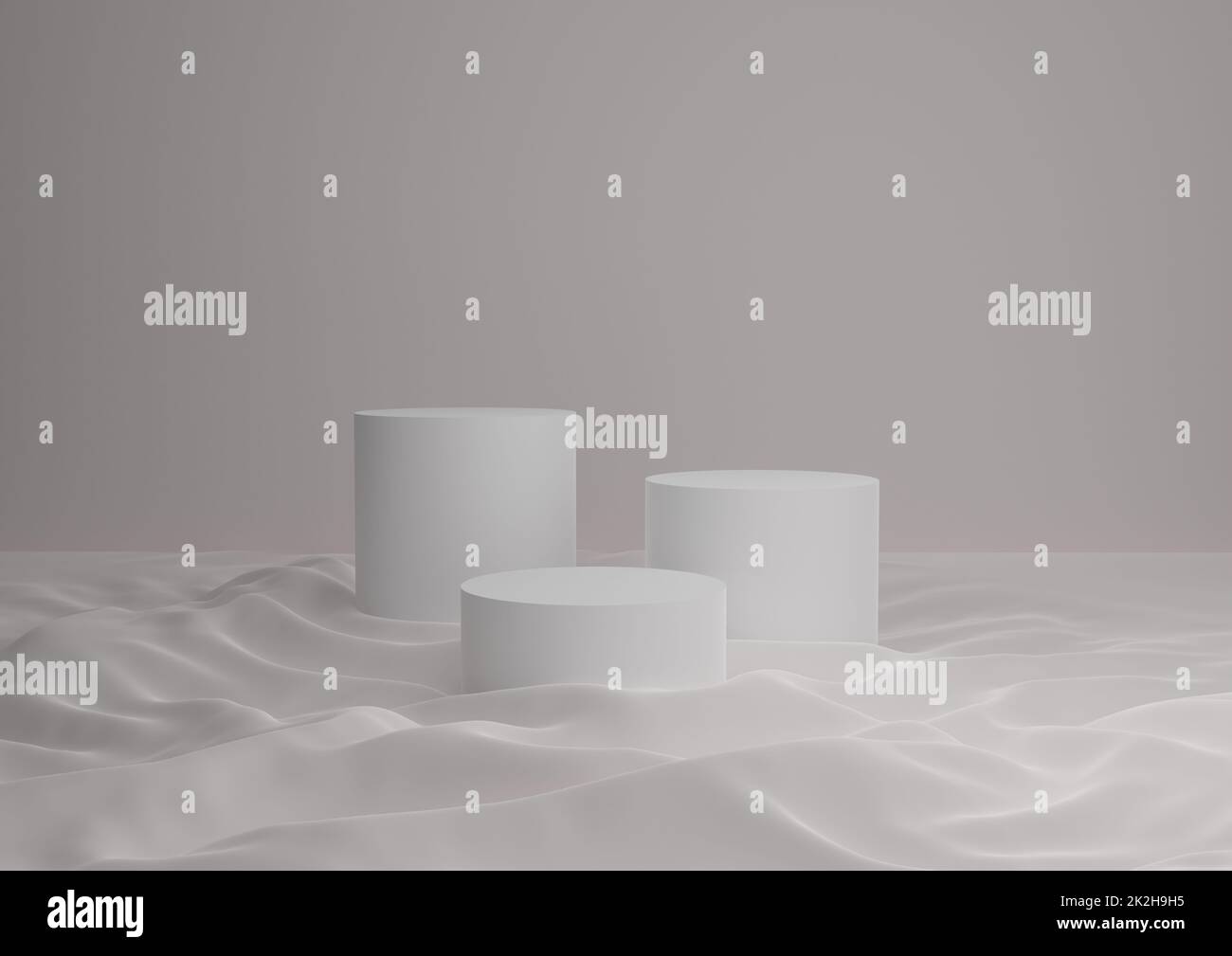 White and Gray Composition of Three Podiums or Stands for Product ...