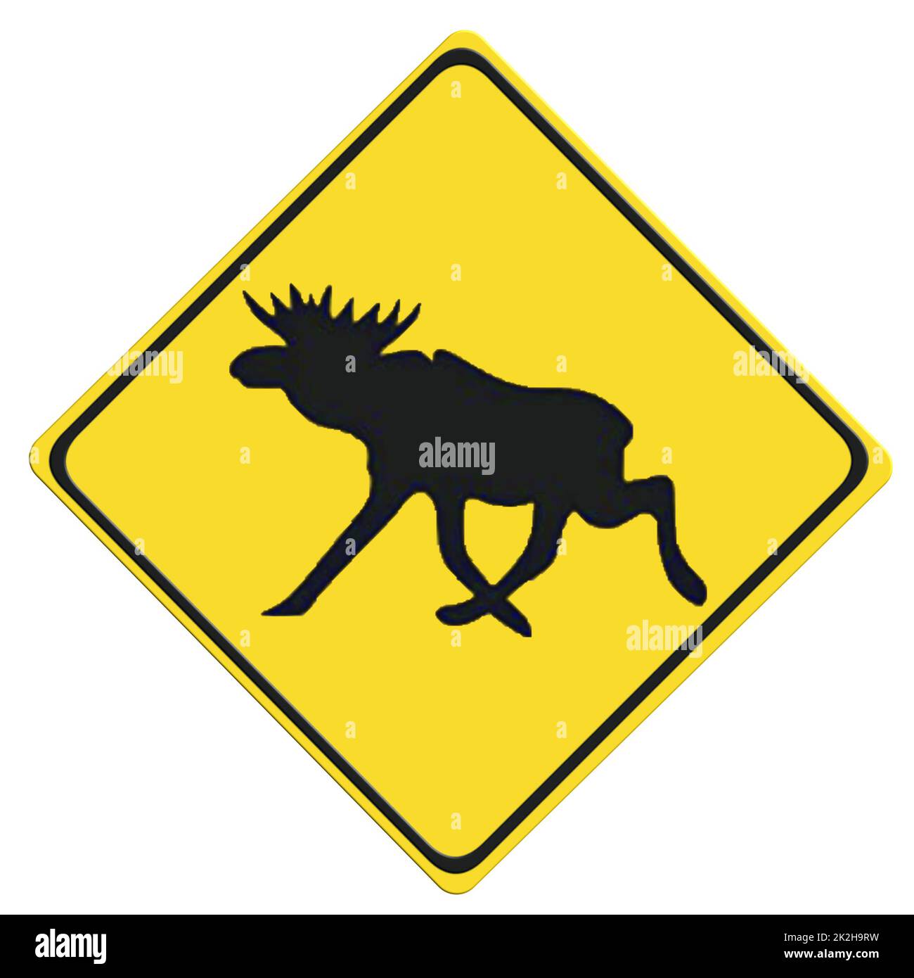 Road Sign - Attention Animal, Moose Crossing Stock Photo - Alamy
