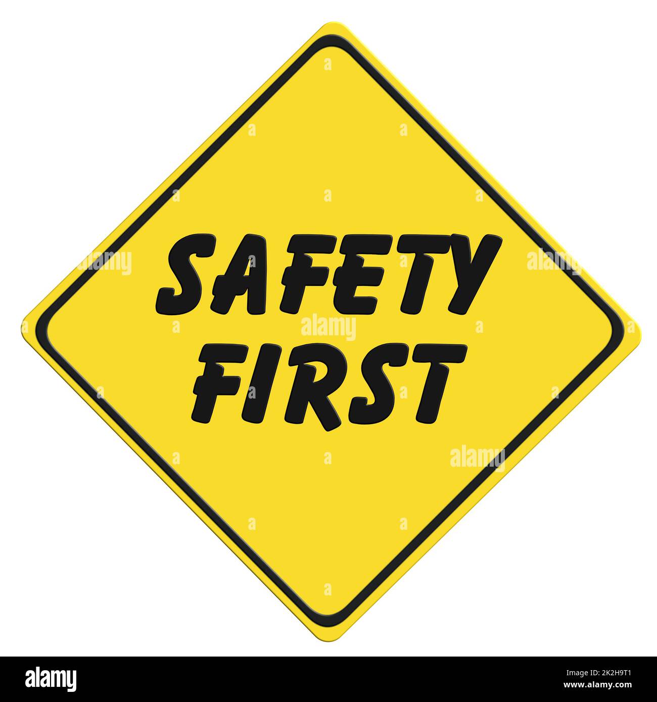 Yellow security signs with a black border Stock Photo - Alamy