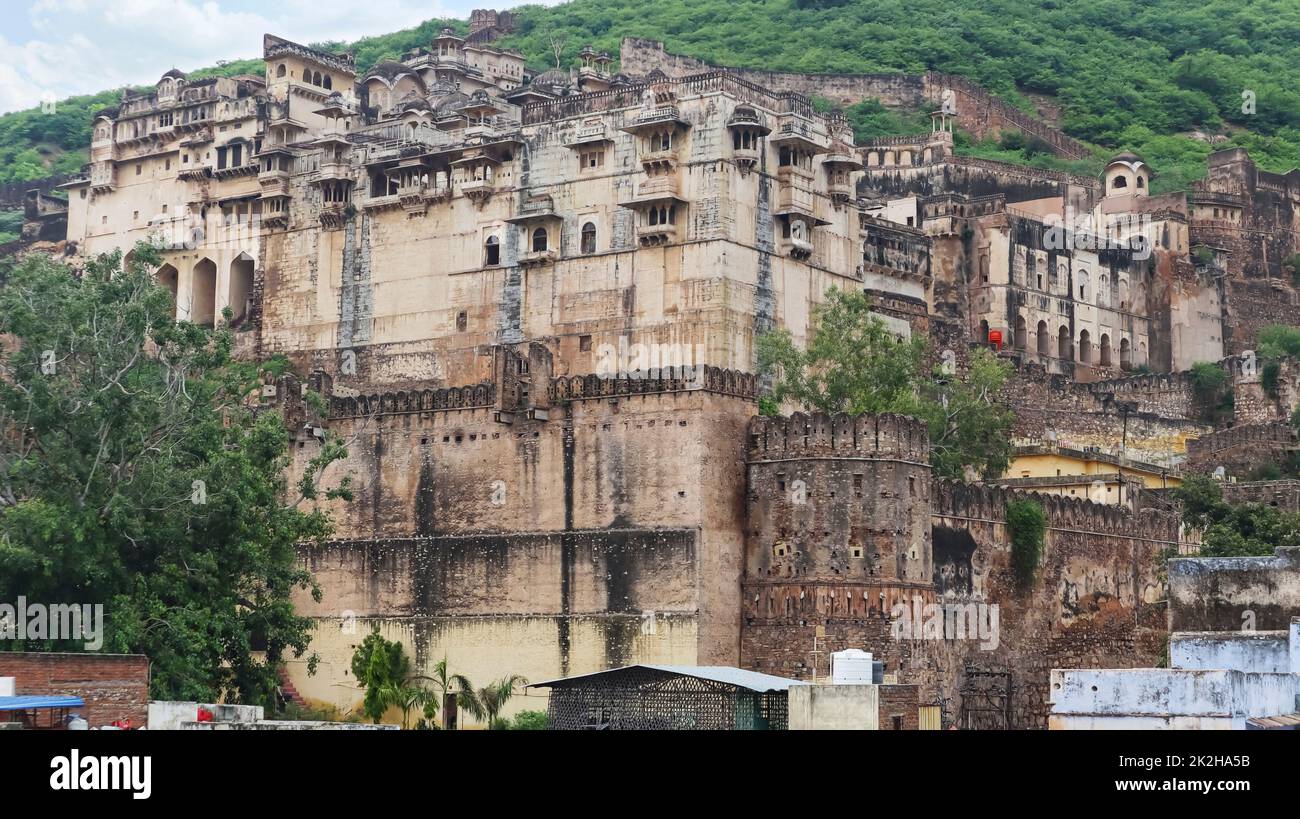 View of Garh Palace, Taragarh Fort, Bundi, Rajasthan, India Stock Photo ...