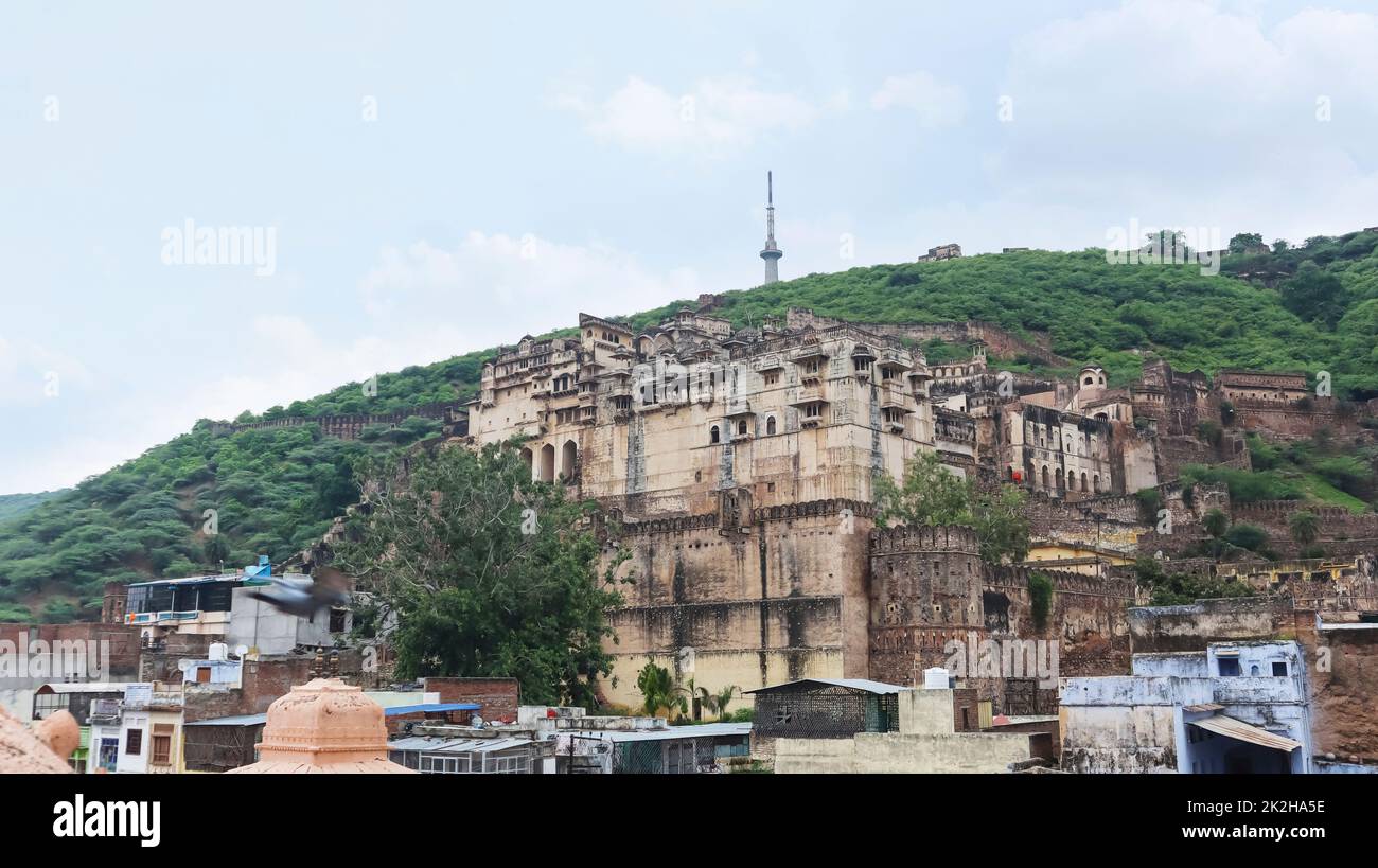 View of Garh Palace, Taragarh Fort, Bundi, Rajasthan, India Stock Photo ...