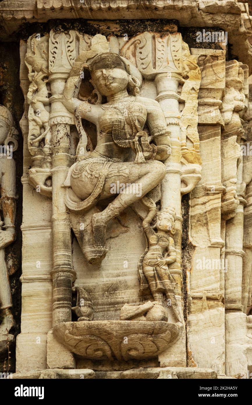 Broken Sculpture of Hindu Goddess on the Kumbha Shyam Temple ...
