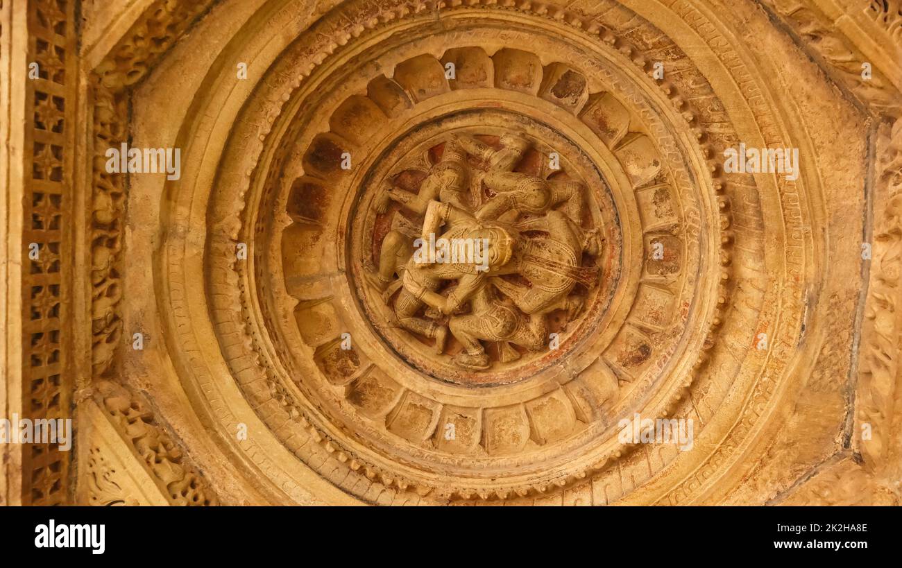 One head on five bodies sculpture on ceiling of Meerabai Temple ...