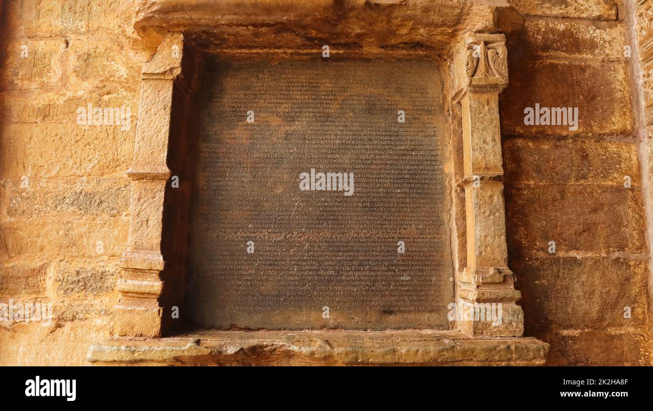 Orders of King In Written on Marble, Chittorgarh Fort, Rajasthan, India ...