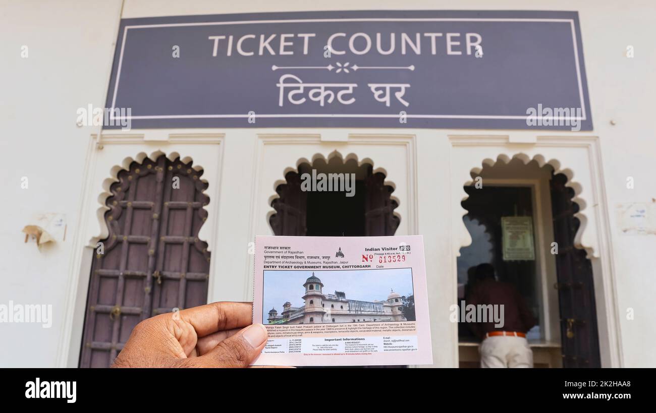 INDIA, RAJASTHAN, CHITTORGARH, July 2022, Tourist at Fateh Prakash ...