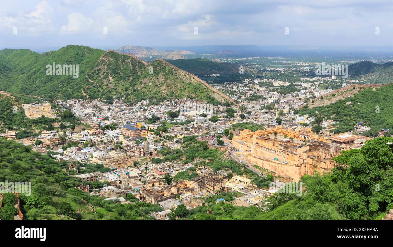 View of Amber Palace and Amer City From the Jaigarh Fort, Jaipur ...