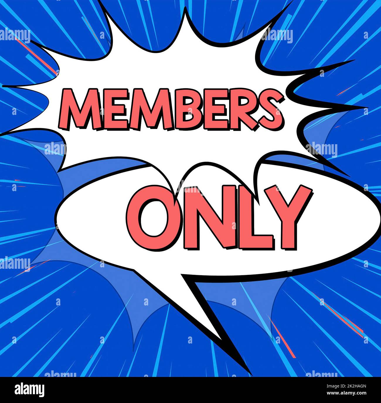 Text caption presenting Members Only. Word Written on Limited to an ...