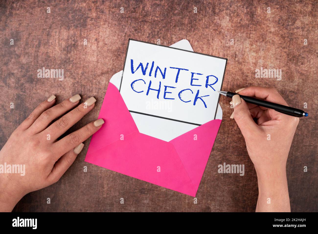 Sign displaying Winter Check. Business approach Coldest Season ...