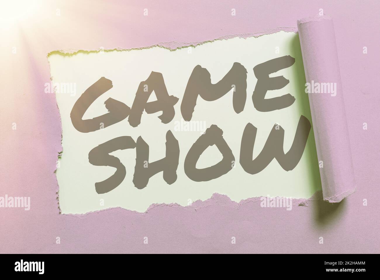 Sign displaying Game Show. Concept meaning Program in television or ...