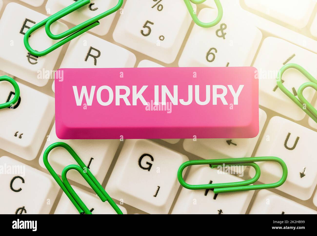 Text caption presenting Work Injury. Business idea Accident in job ...