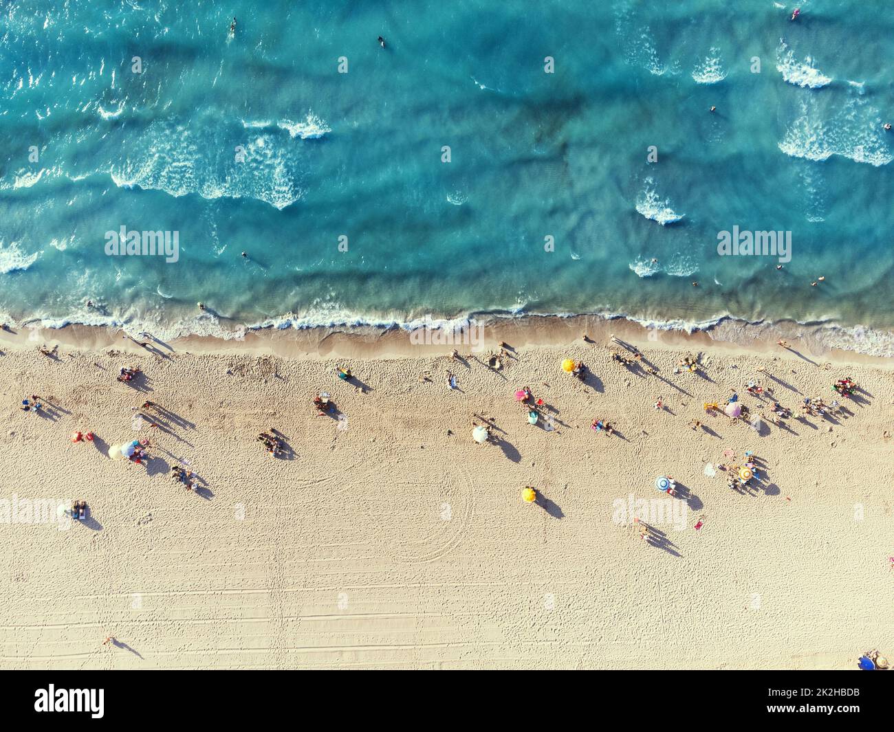 Izmir, Turkey - August 17, 2022: Aerial top view of the Ilica beach in ...