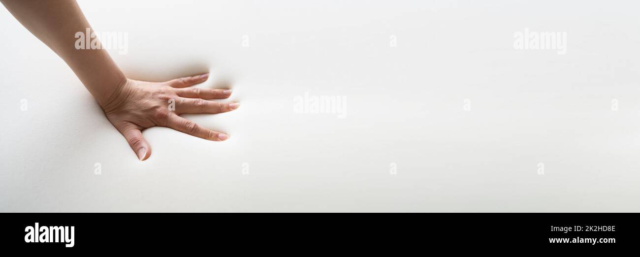 Testing Orthopedic Memory Foam Core Mattress Stock Photo - Alamy