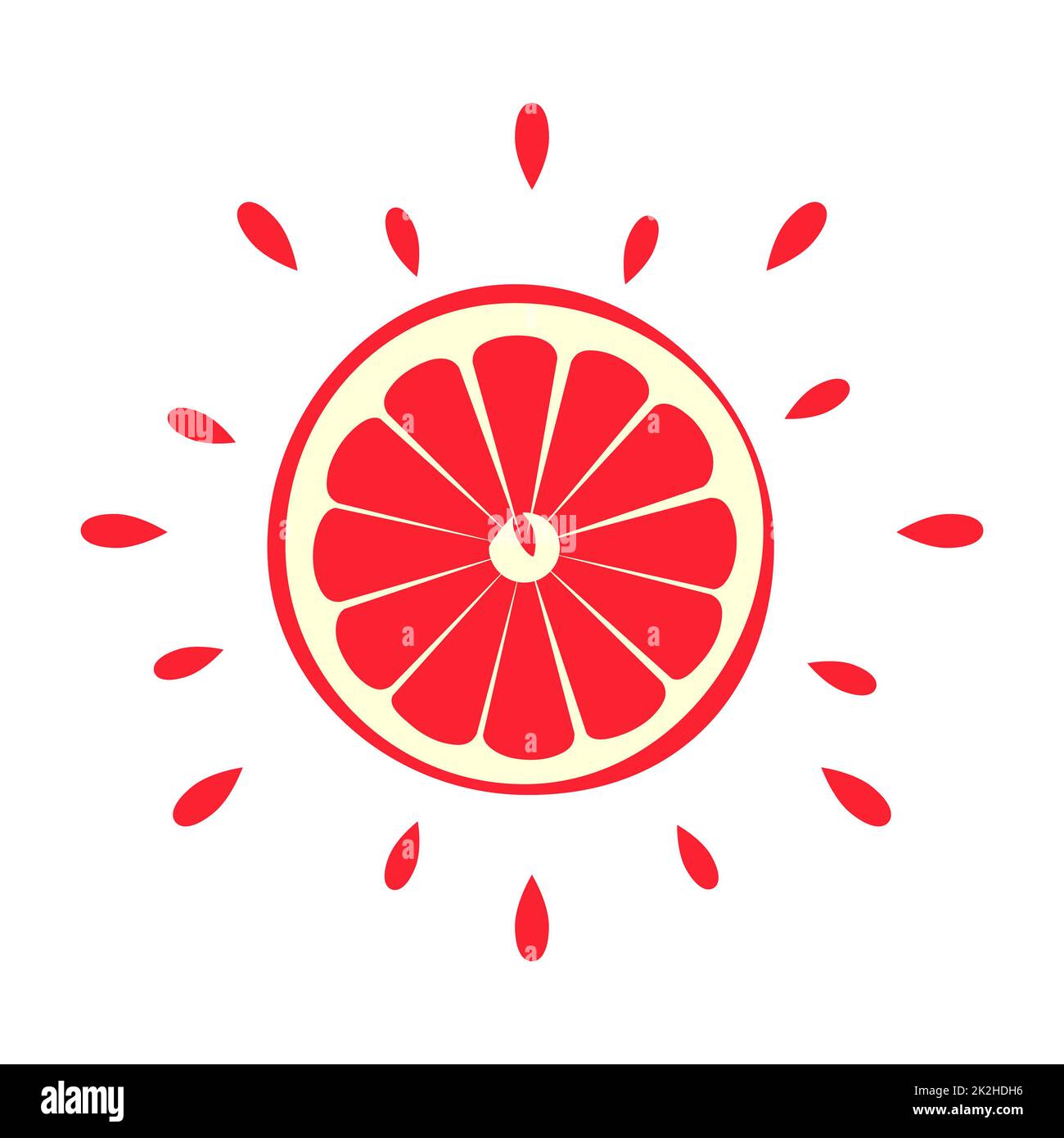 Abstract juicy grapefruit icon with splash on white background - Vector ...