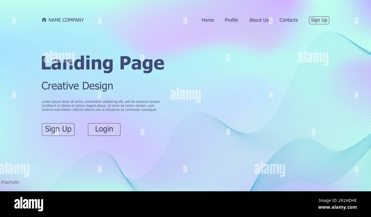 Gradient light web template landing page digital website landing page ...