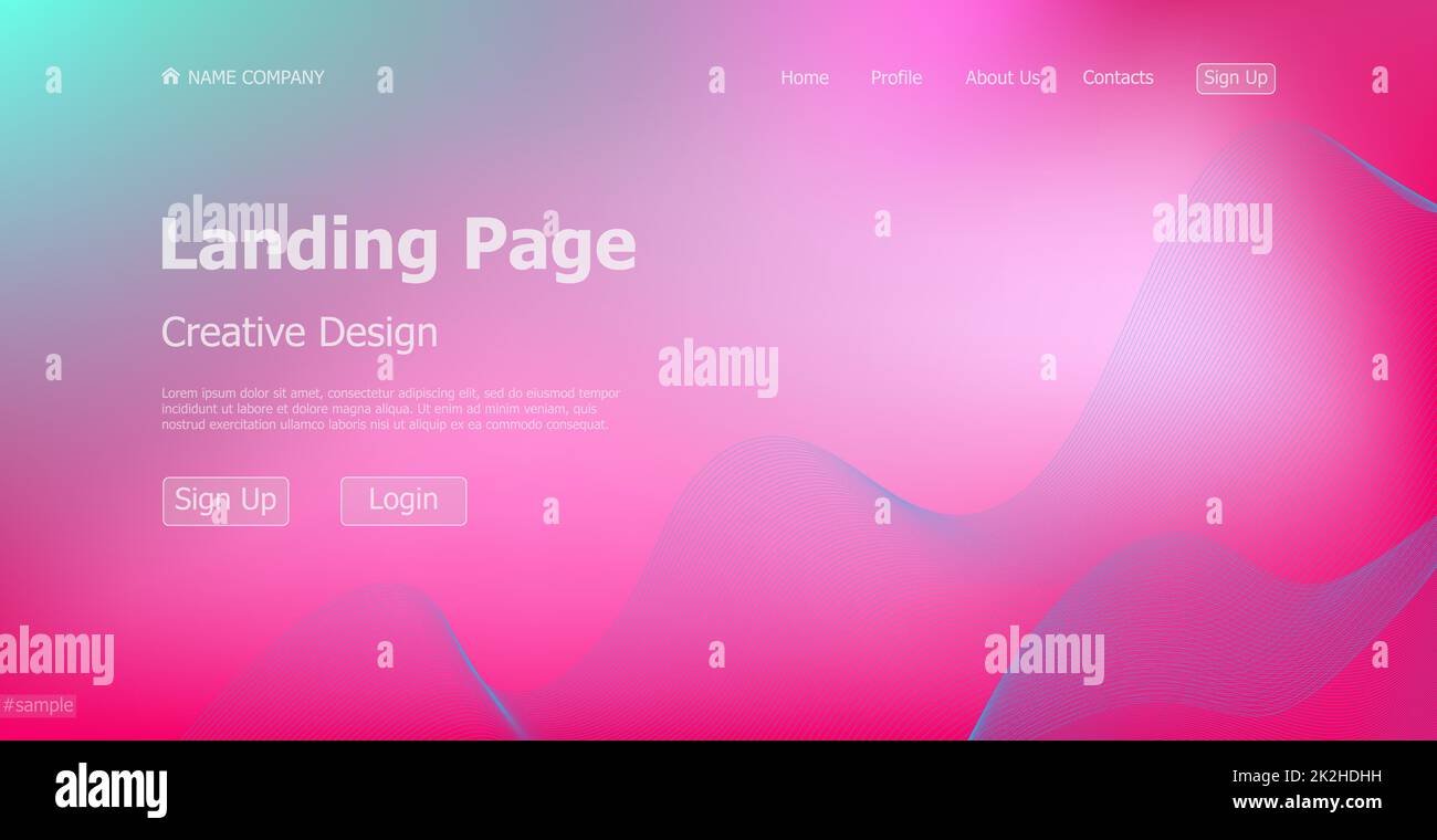 Gradient light web template landing page digital website landing page ...