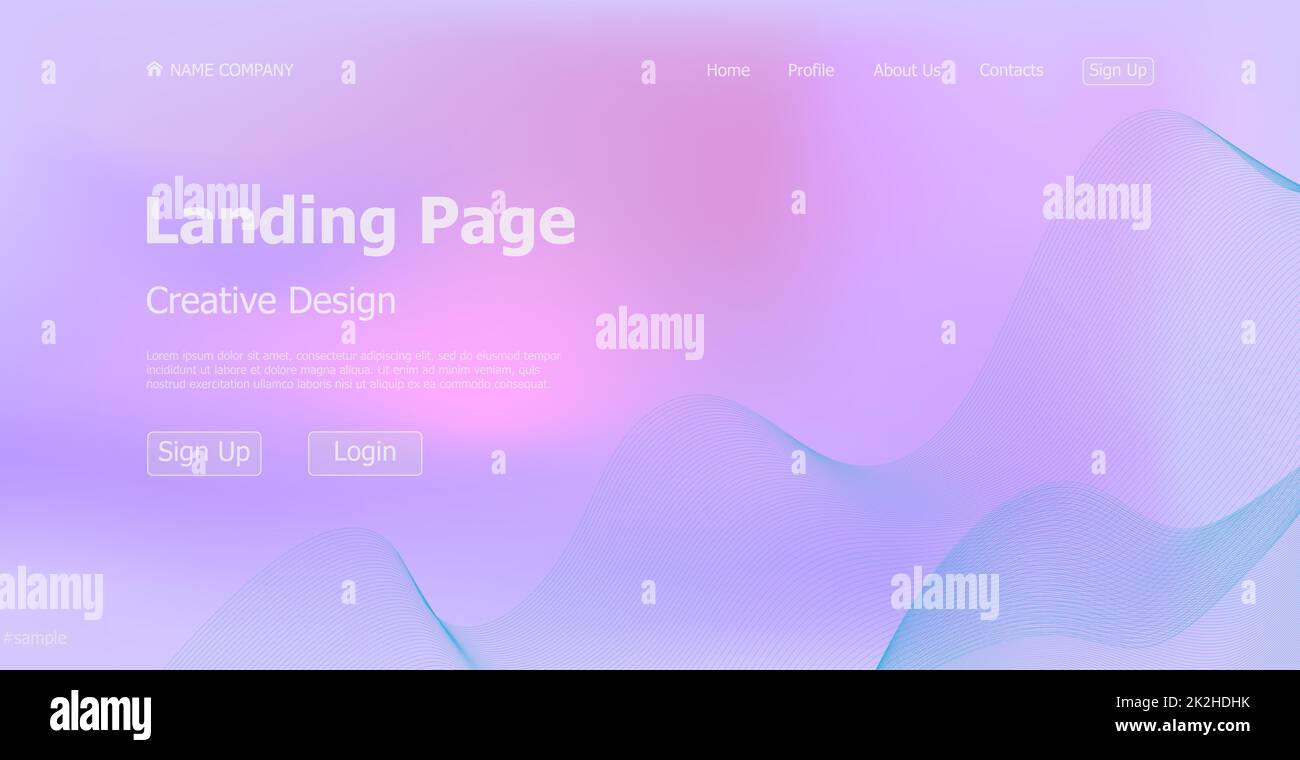 Gradient blue web template landing page digital website landing page ...