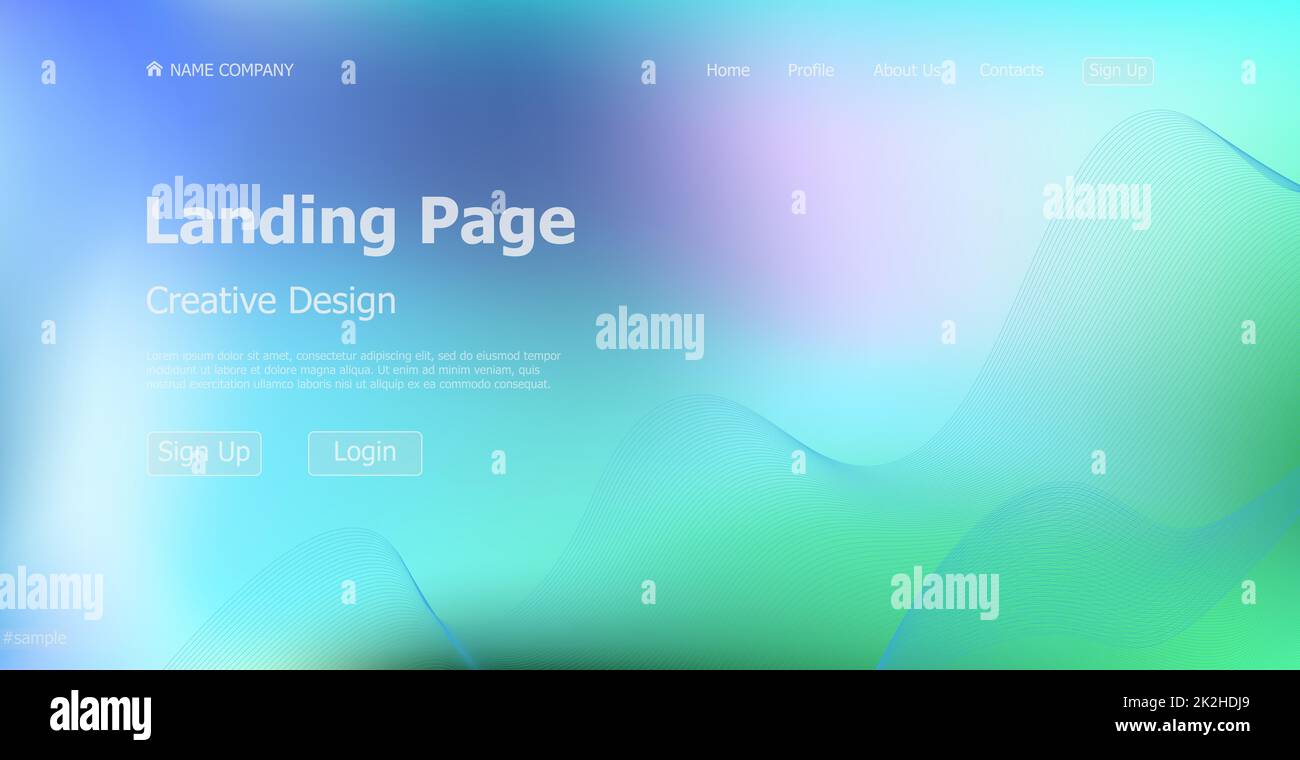 Gradient light web template landing page digital website landing page ...