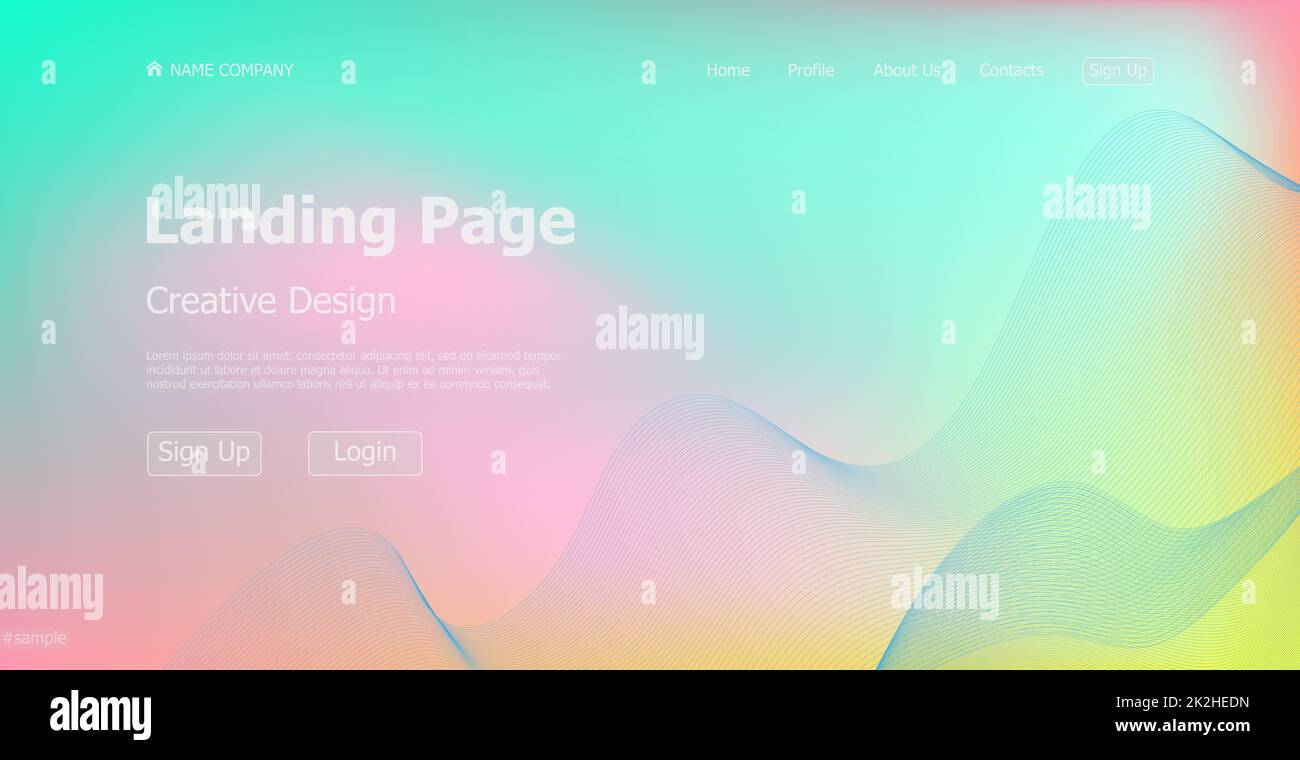 Gradient light web template landing page digital website landing page ...