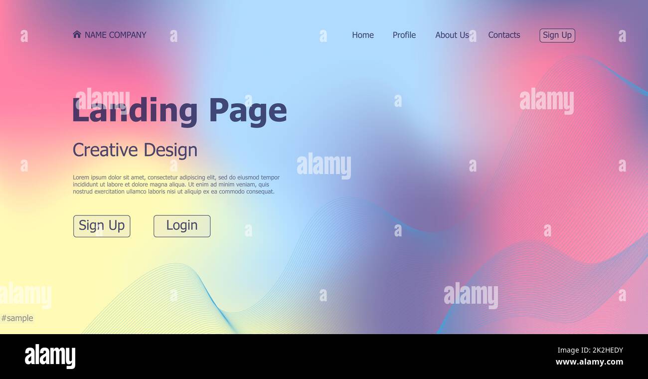 Gradient light web template landing page digital website landing page ...