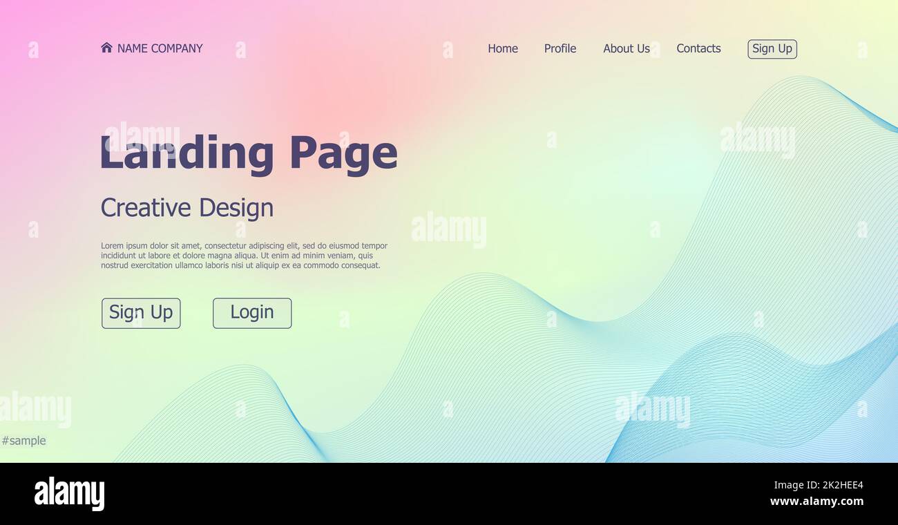 Gradient light web template landing page digital website landing page ...