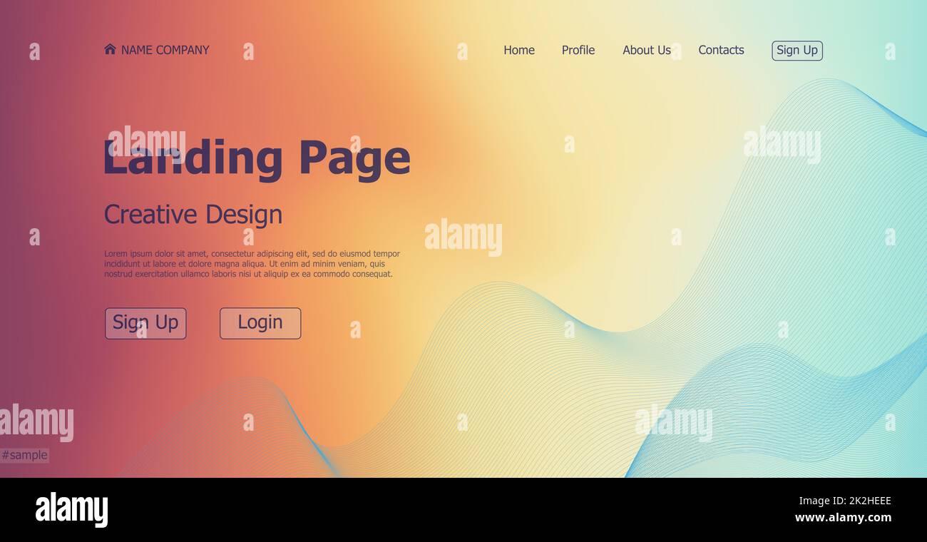 Gradient light web template landing page digital website landing page ...