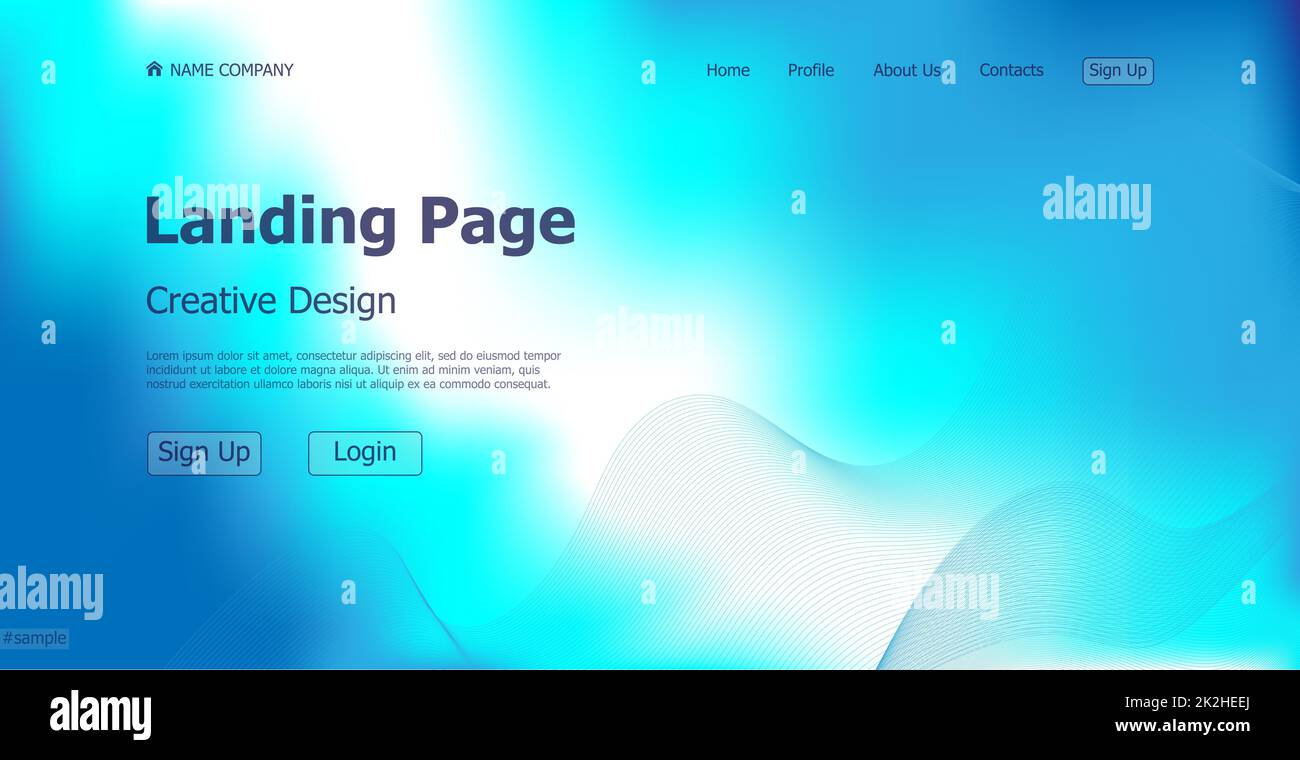 Gradient light web template landing page digital website landing page ...