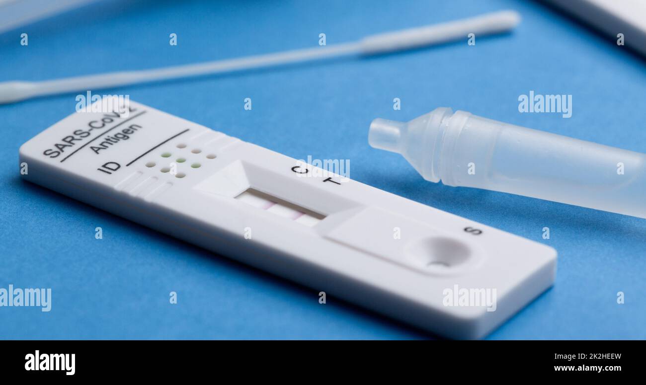 Positive test result by using rapid test device for COVID-19 Stock ...