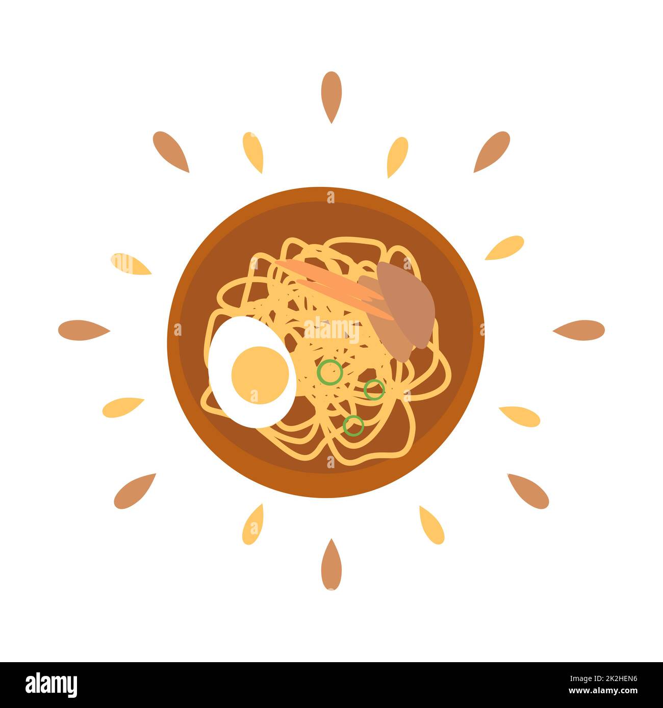 Abstract spaghetti egg spaghetti icon with spatter isolated on white ...