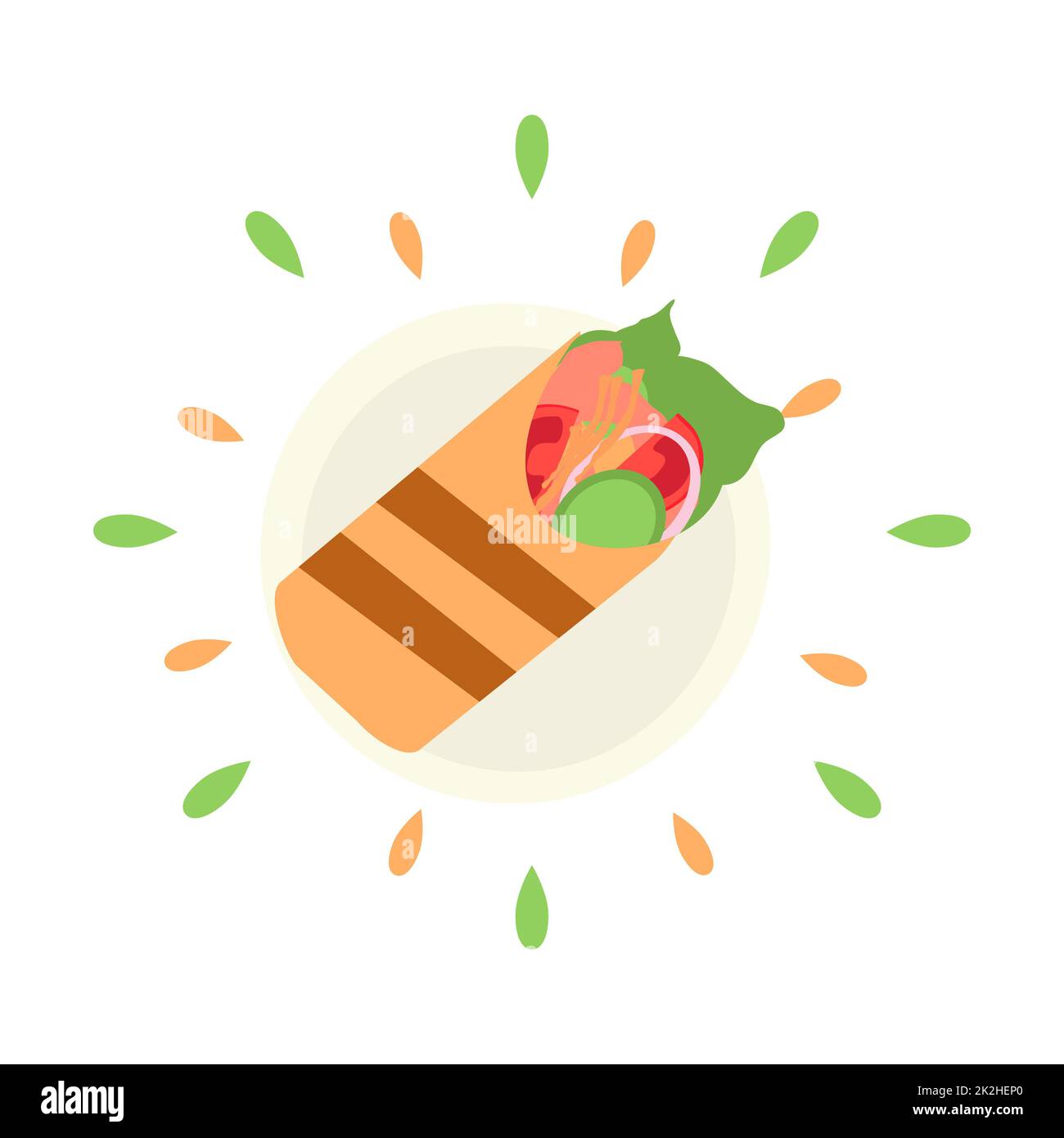 Abstract juicy shawarma icon isolated on white background - Vector ...