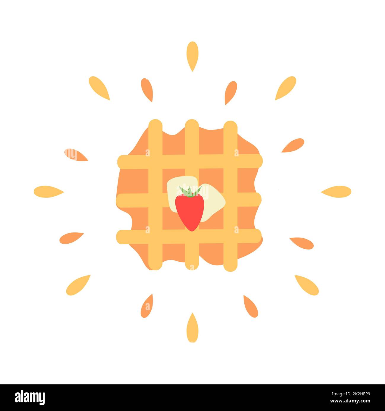 Abstract juicy viennese waffle icon isolated on white background ...