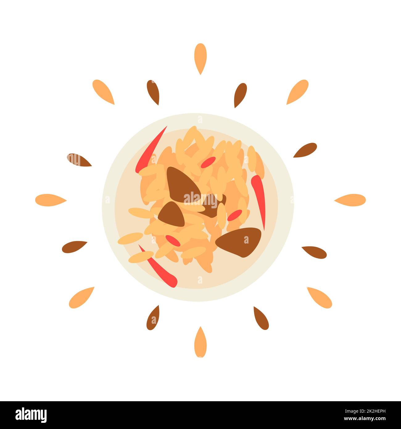 Abstract juicy rice icon with splash on white background - Vector Stock ...