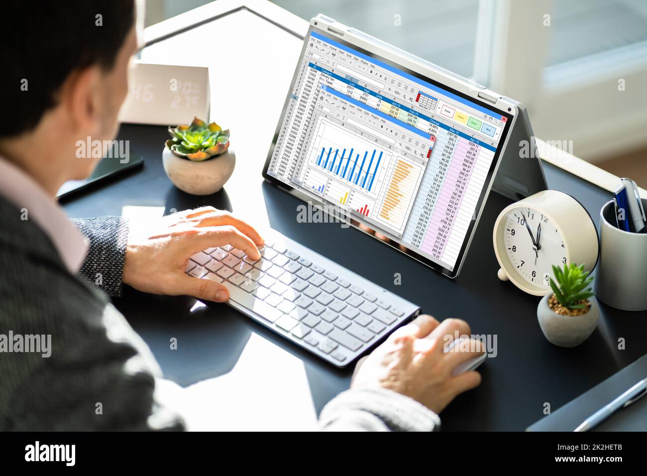 Electronic Spreadsheet Analyst Or Auditor Using Software Stock Photo ...