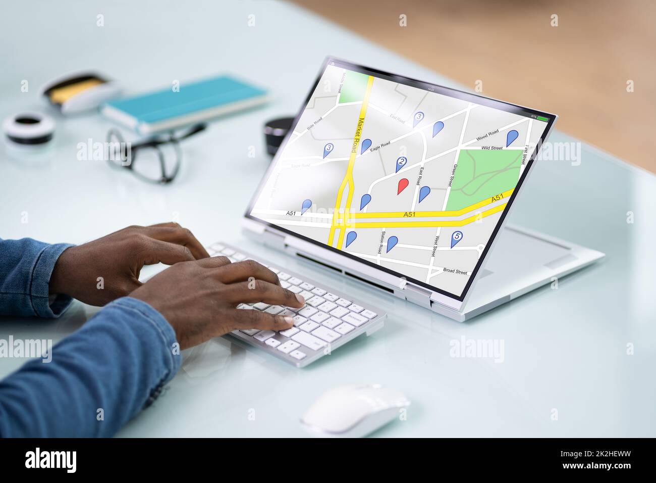 GPS Location Map Search Online Stock Photo - Alamy