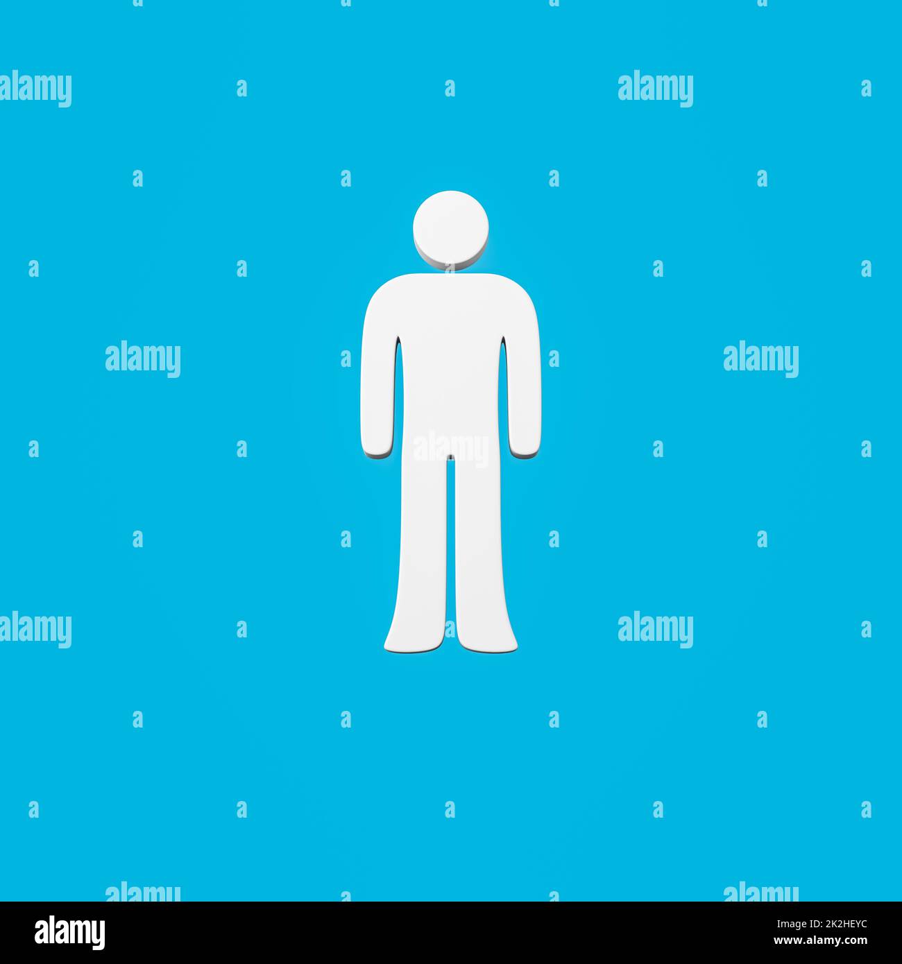 Man Symbol Shape on Blue Background Stock Photo - Alamy