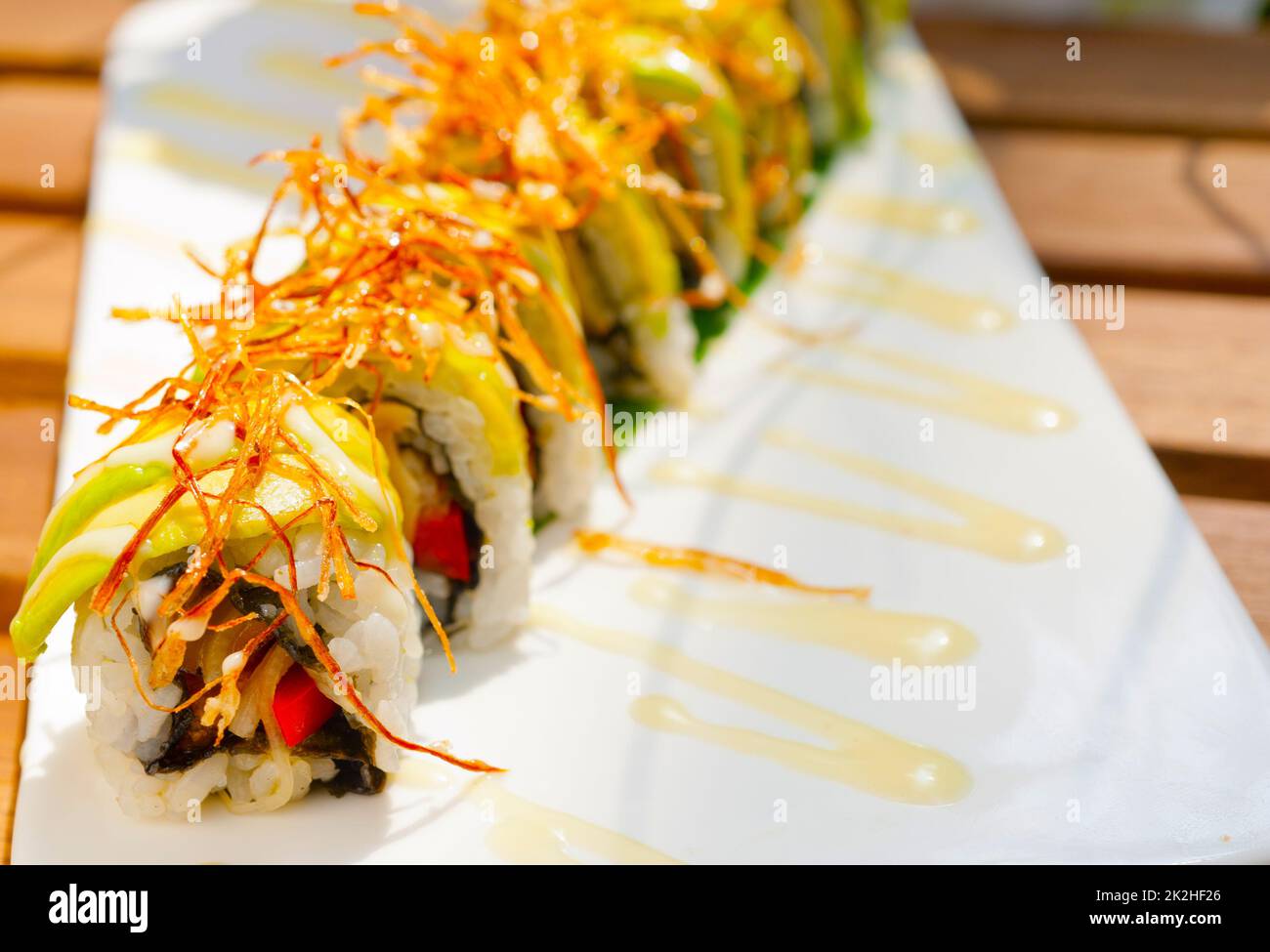 Japanese sushi rolls Maki Sushi Stock Photo - Alamy