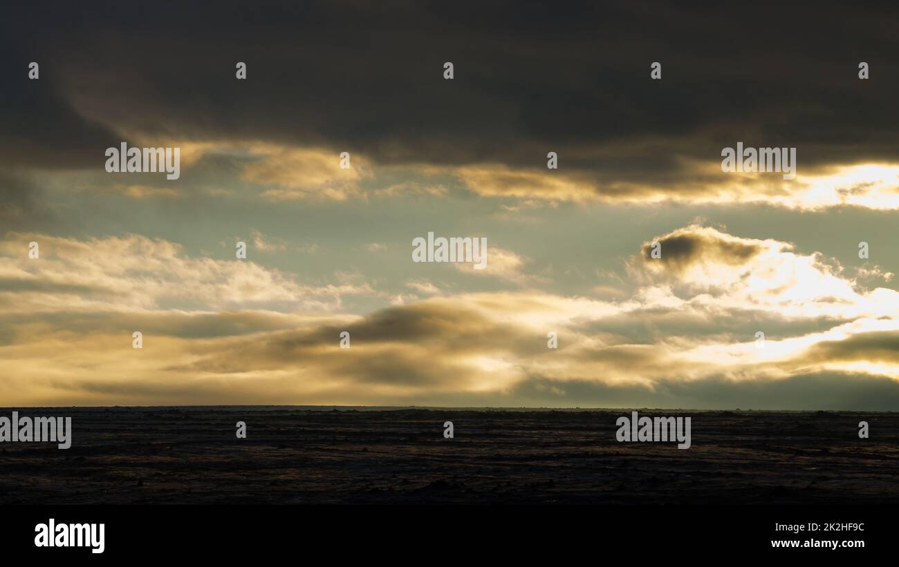 Desolate landscape from Kverfjoll area, Iceland panorama Stock Photo ...