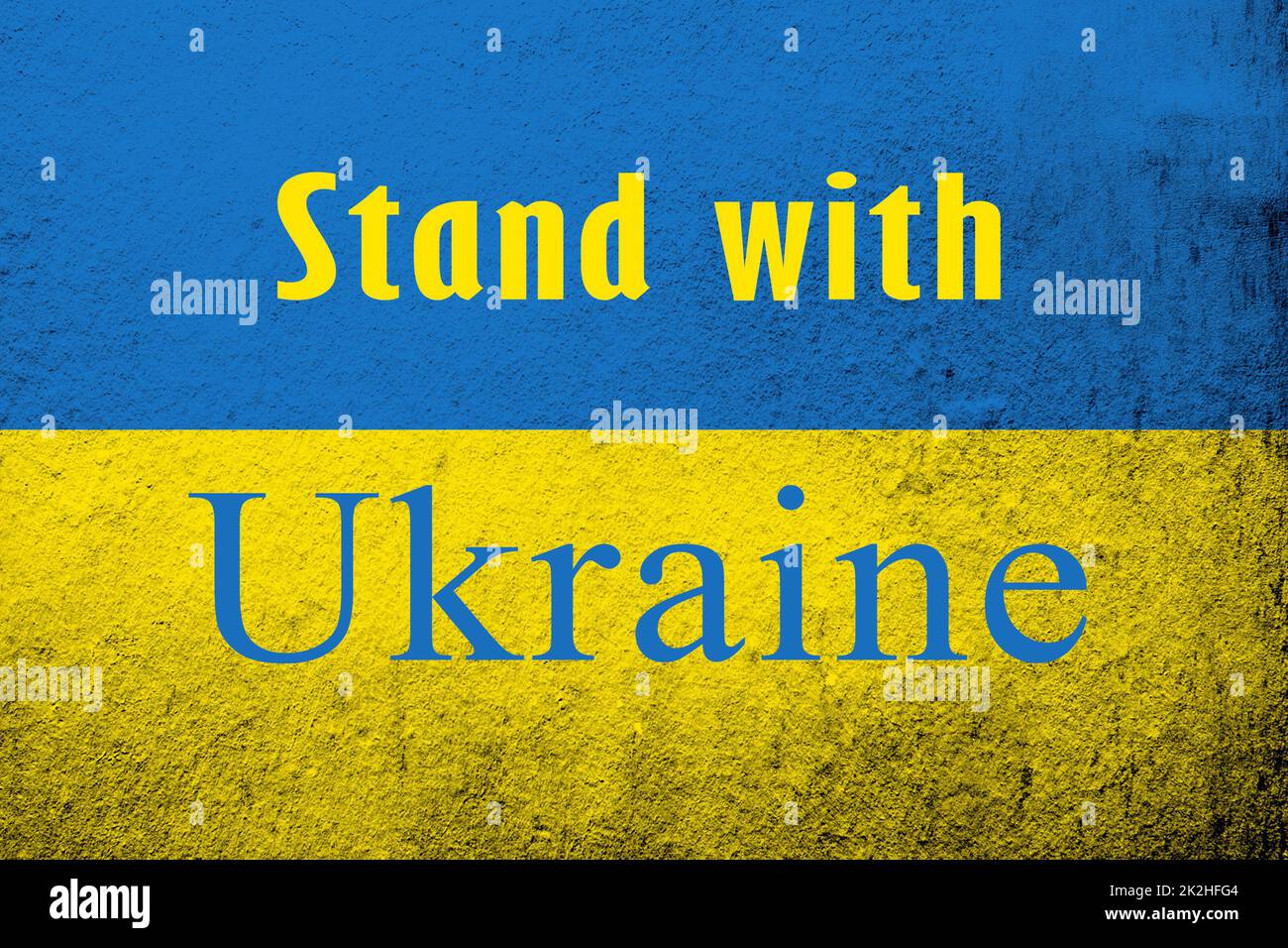 Stand with Ukaine color. .Ukrainian flag with a message against war ...