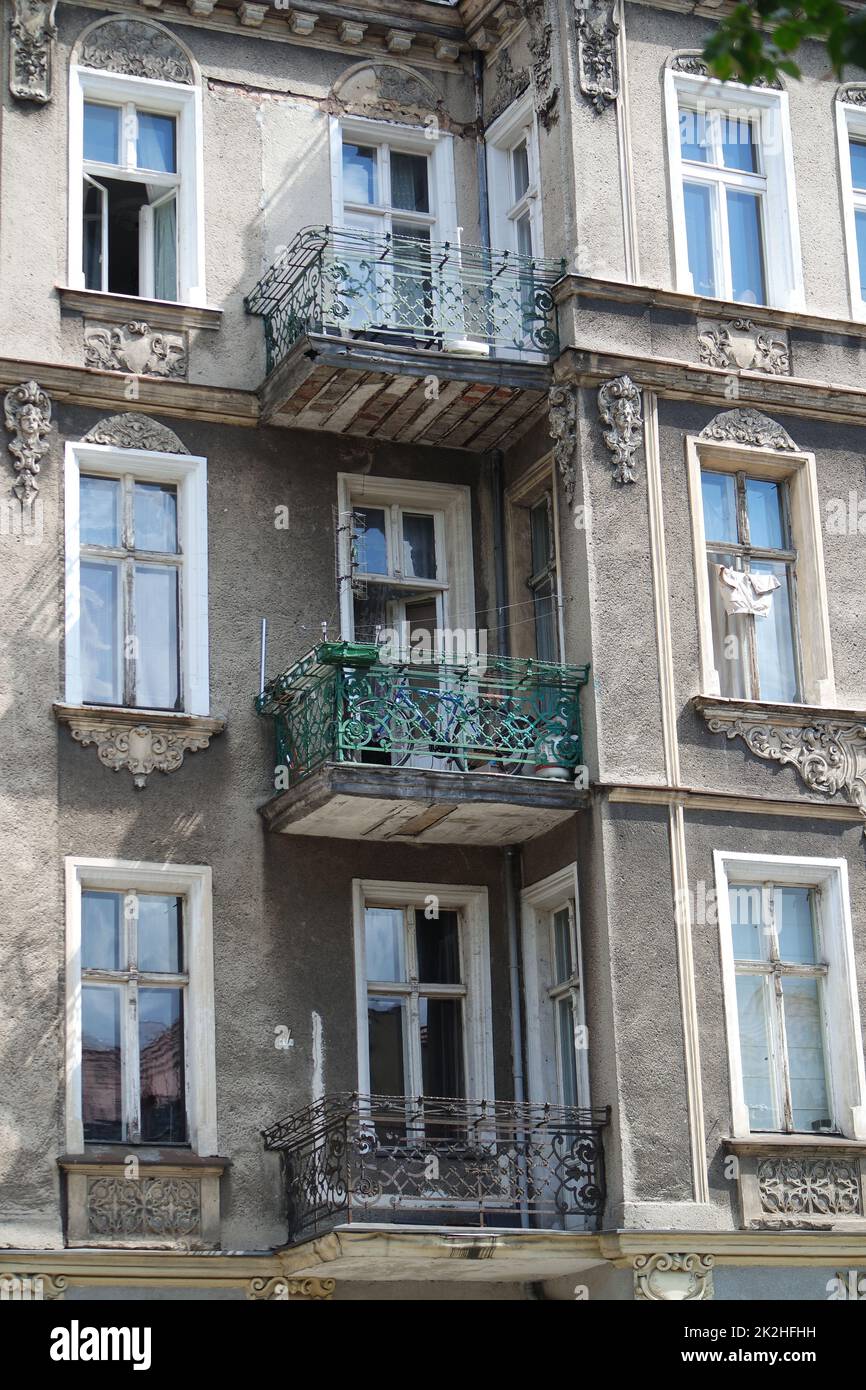 Old house with balconies Stock Photo - Alamy