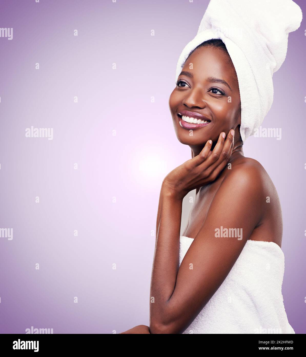 Nothing like the tingly sensation of clean, fresh skin. Studio shot of ...