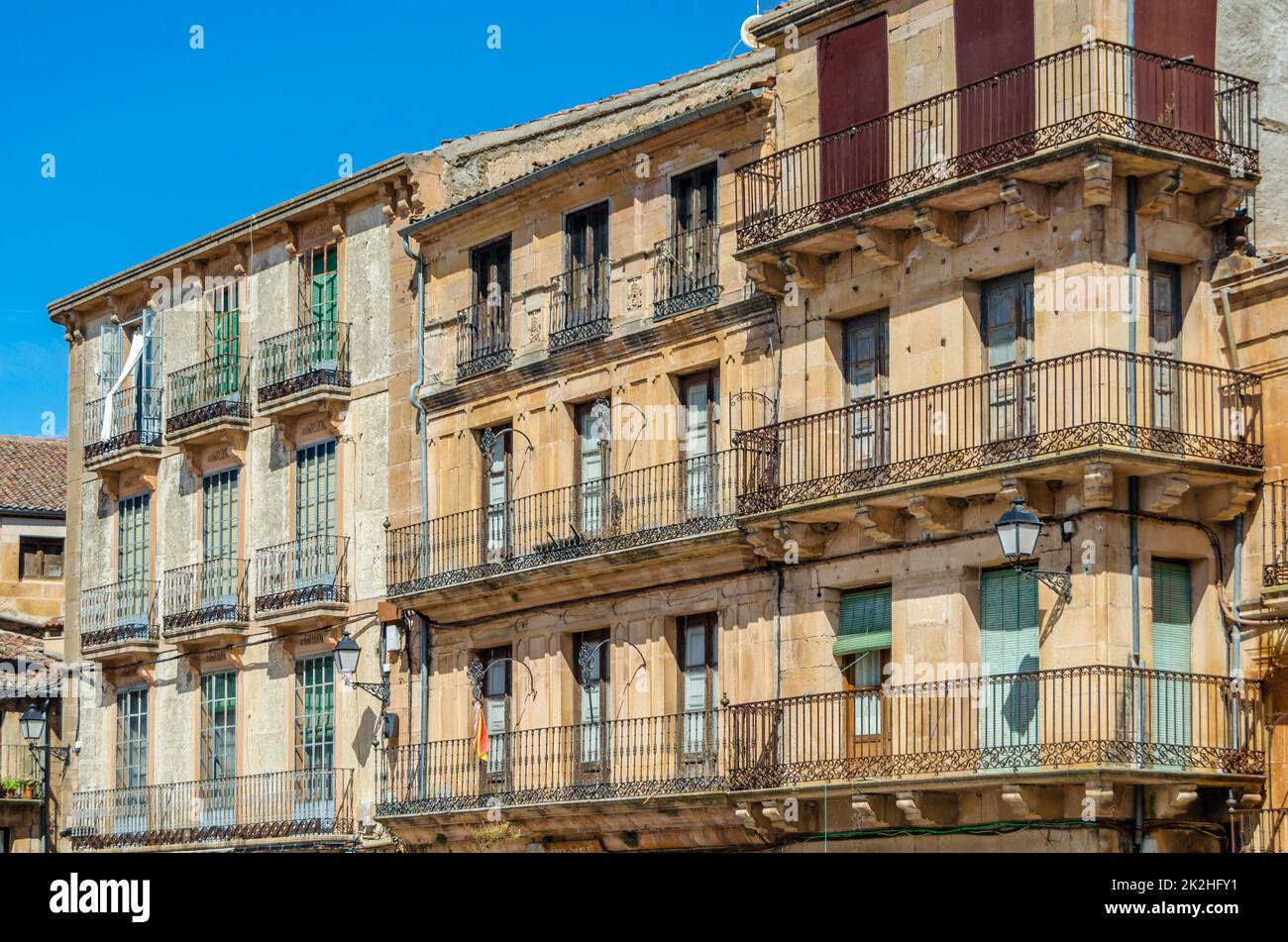 Architecture in the medieval village of Sepulveda, Castile and Leon ...