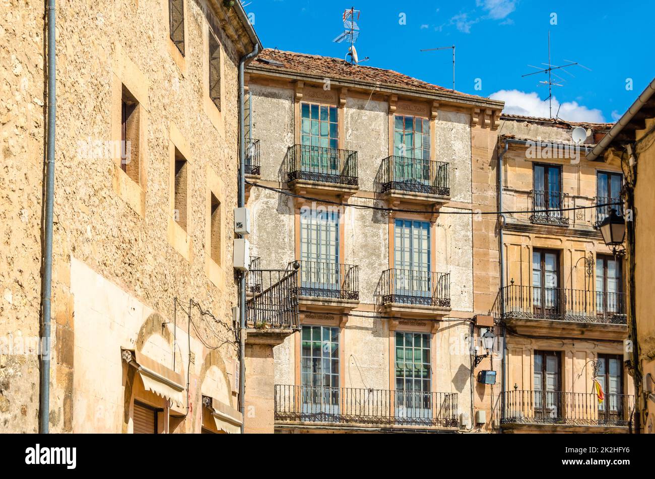Architecture in the medieval village of Sepulveda, Castile and Leon ...
