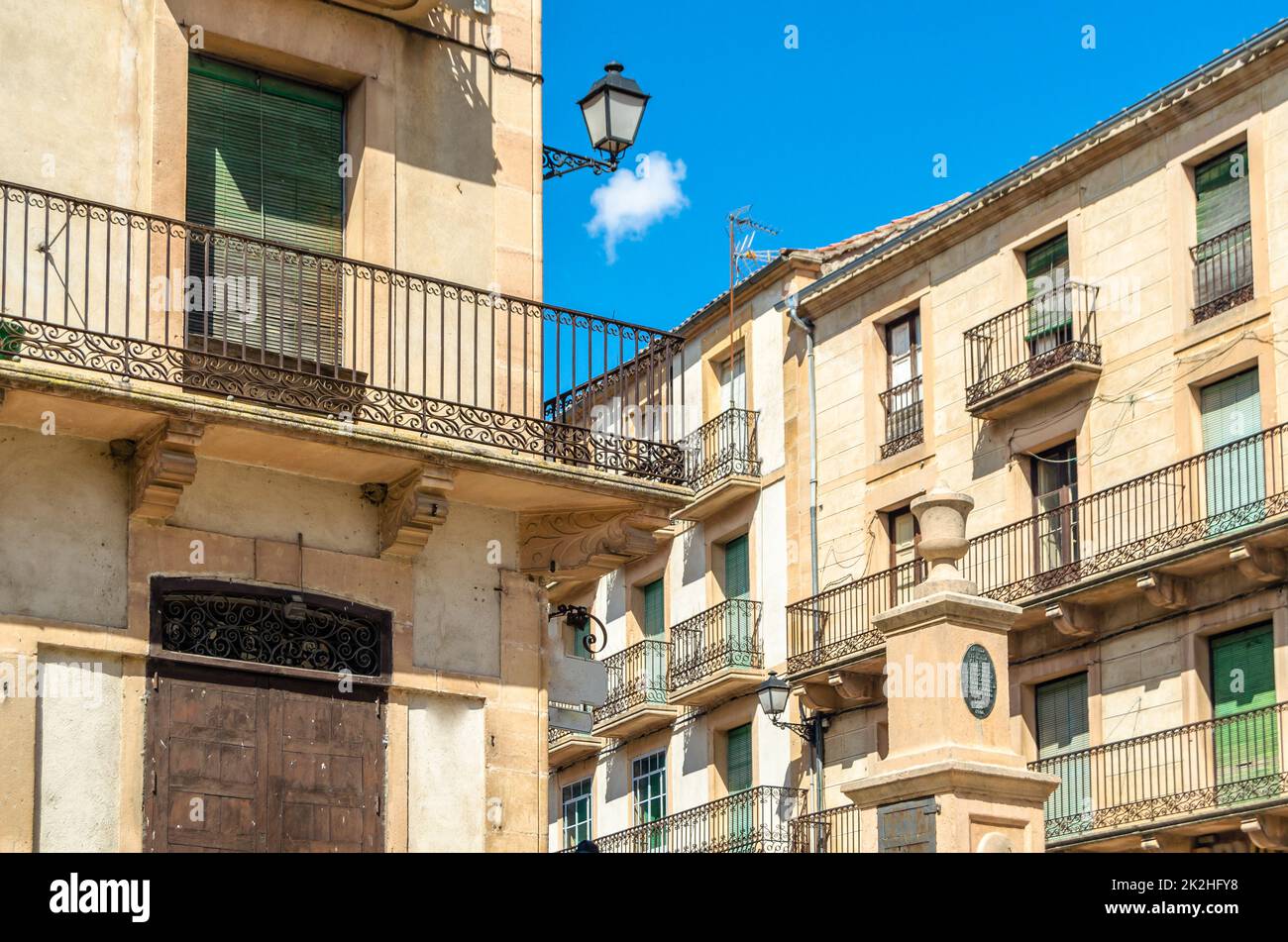 Architecture in the medieval village of Sepulveda, Castile and Leon ...