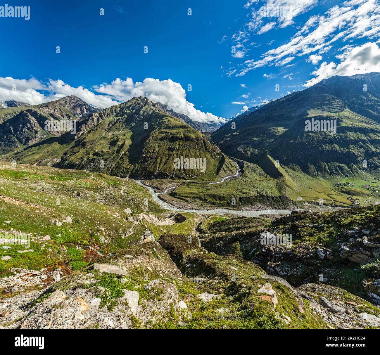 View of Lahaul valley in Himalayas Stock Photo - Alamy
